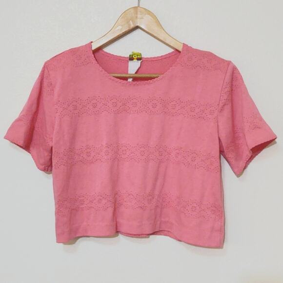 traffic jam | Tops | Vintage Traffic Jam Pink Crop Short Sleeve Top 9s ...